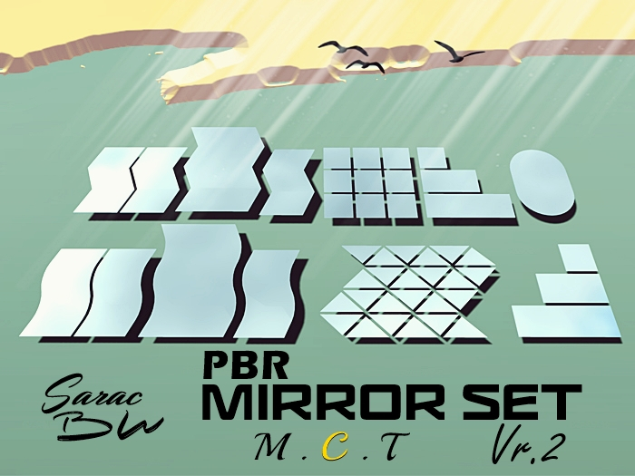 Second Life Marketplace - [SARAC BW] PBR Mirror Set Vr.2